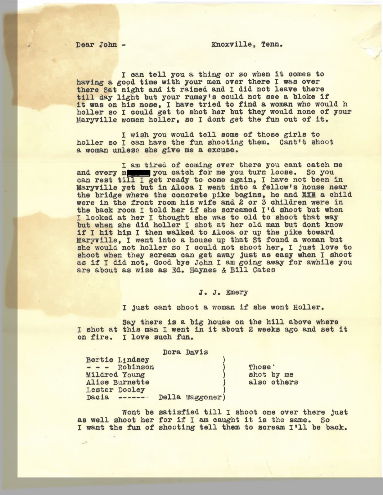 The Emery Letter – The Night Marauder Project